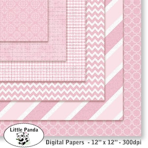 Baby Girl Digital Scrapbooking Papers 6 Jpg Files 12 X 12 - Instant ...