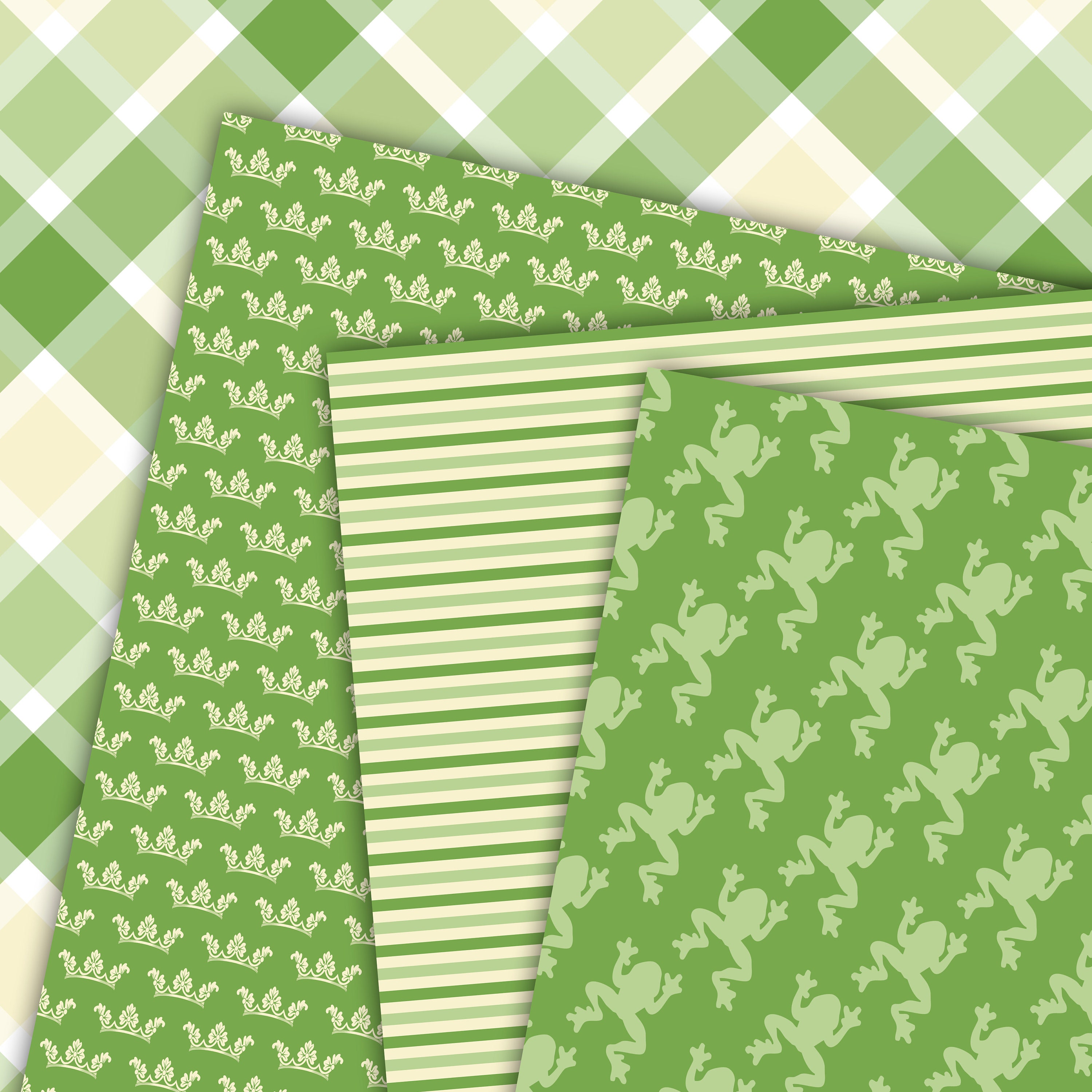 Princess Digital Paper Frog Scrapbook Papers Commercial Use - Etsy