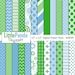 Green and Blue Digital Paper, Scrapbook Papers, Wallpaper, Background ...