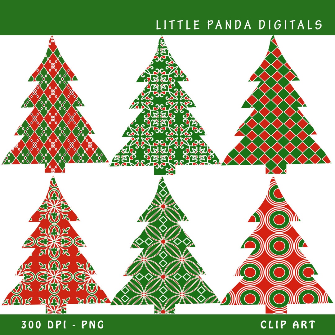 Christmas Tree Digital Clip Art Embellishments - Personal and ...