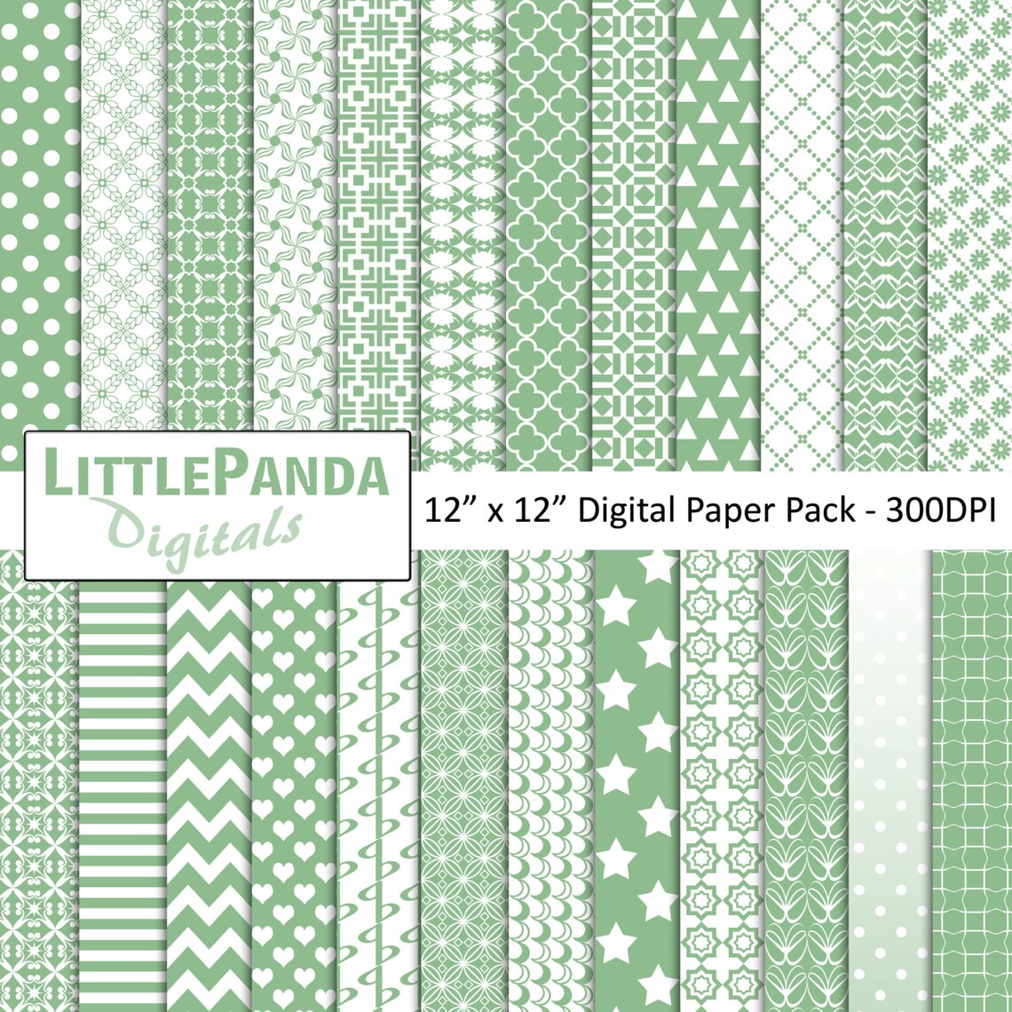 Dark Sea Green Digital Paper Scrapbook Papers Background 24 - Etsy