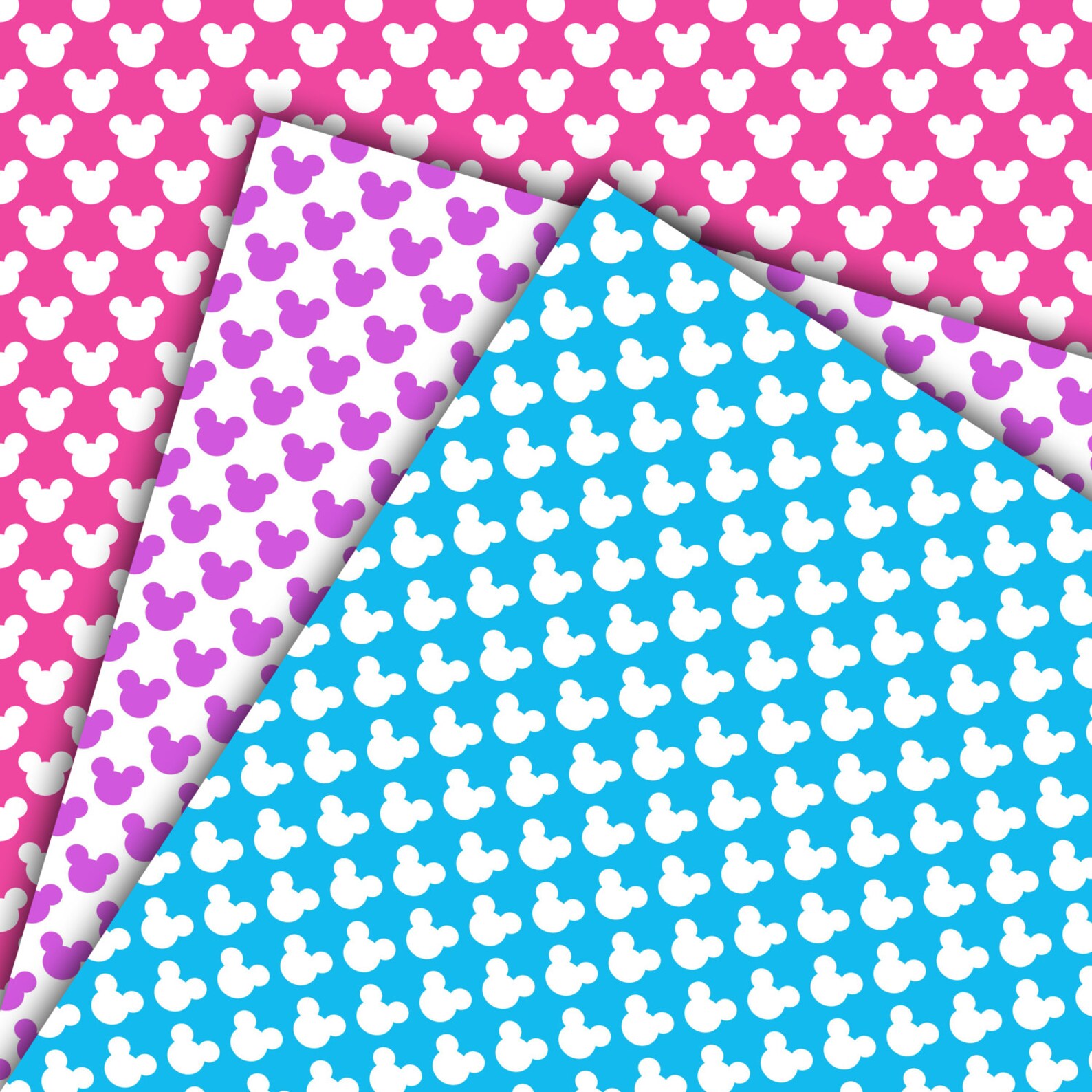 Mickey Mouse Digital Paper Scrapbook Papers Wallpaper - Etsy