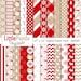Santa Digital Paper, Snowflake, Plaid, Winter, Candy Cane, Christmas ...