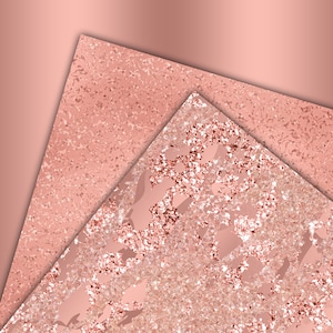 Rose Gold Digital Paper, Scrapbook Paper, Blush Pink, Rose Sparkle ...