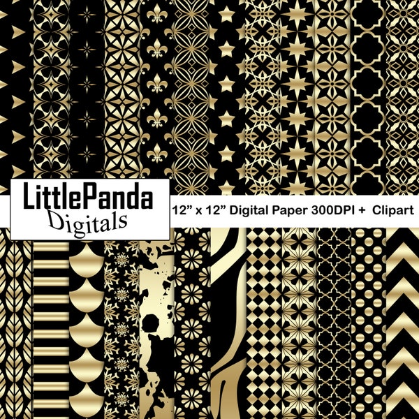 Gold Scrapbook Paper - Etsy