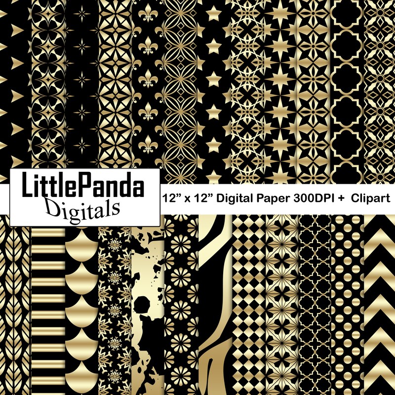 Gold Scrapbook Paper - Etsy
