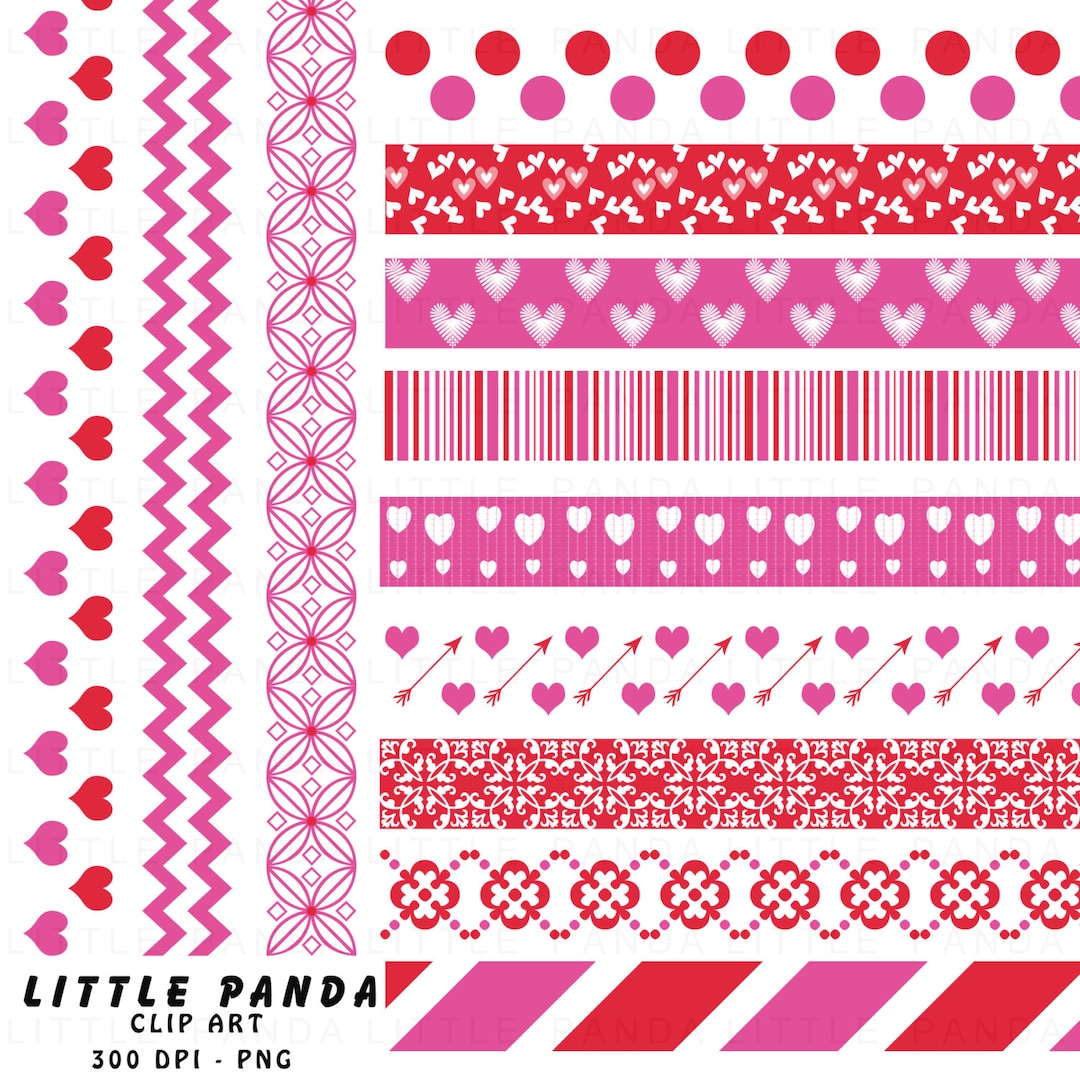 Valentine Digital Borders - Instant Download - D208 - Etsy