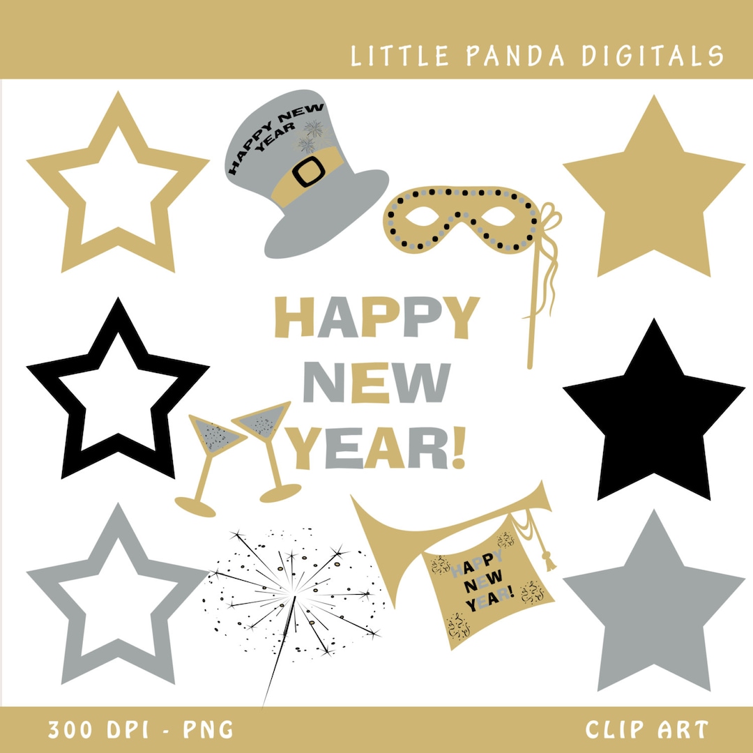 New Years Digital Clip Art Embellishments - Personal and Commercial Use ...