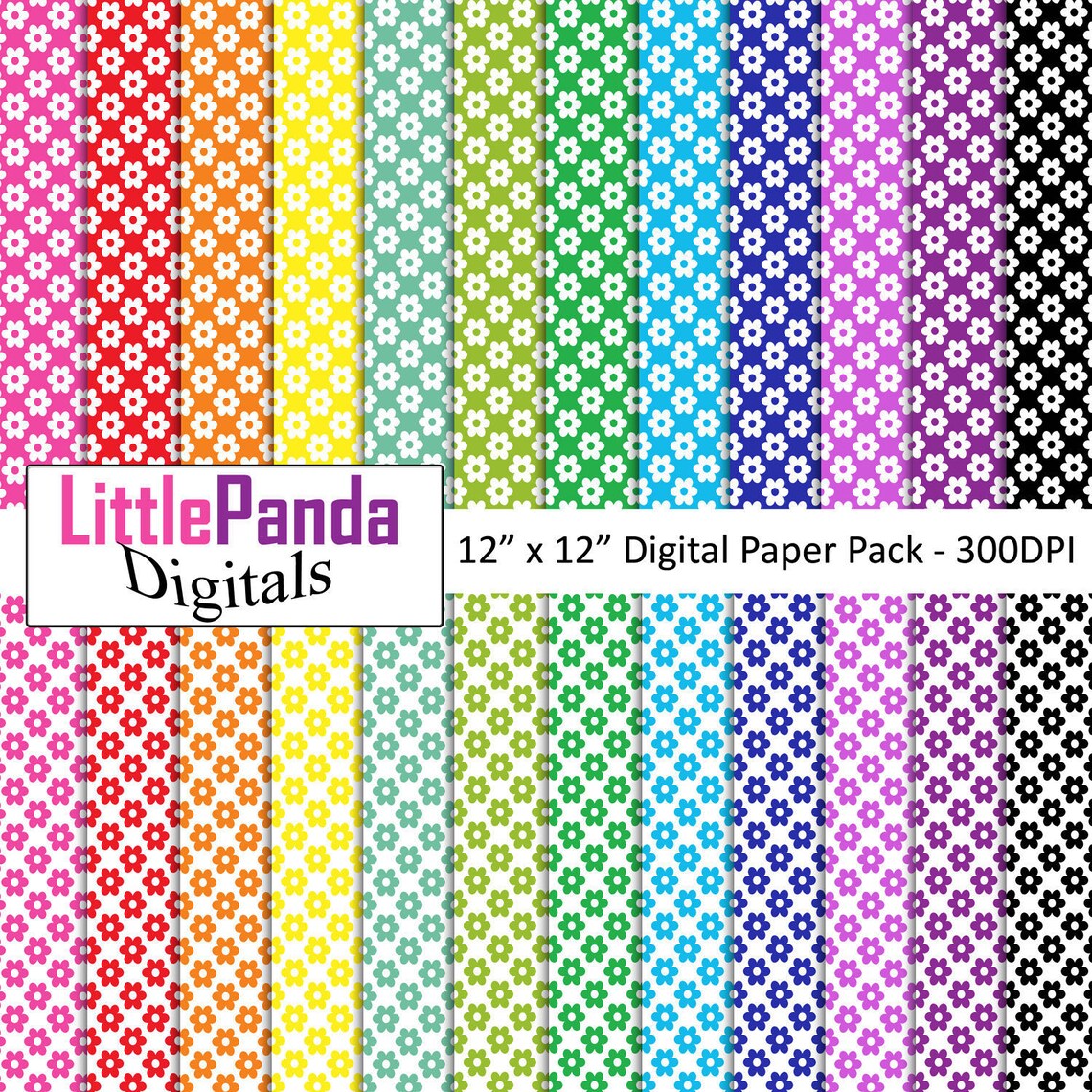 Floral Digital Paper Scrapbook Papers Wallpaper Background - Etsy