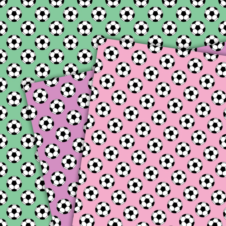 Soccer Digital Paper Sport Scrapbook Paper Soccer Party - Etsy