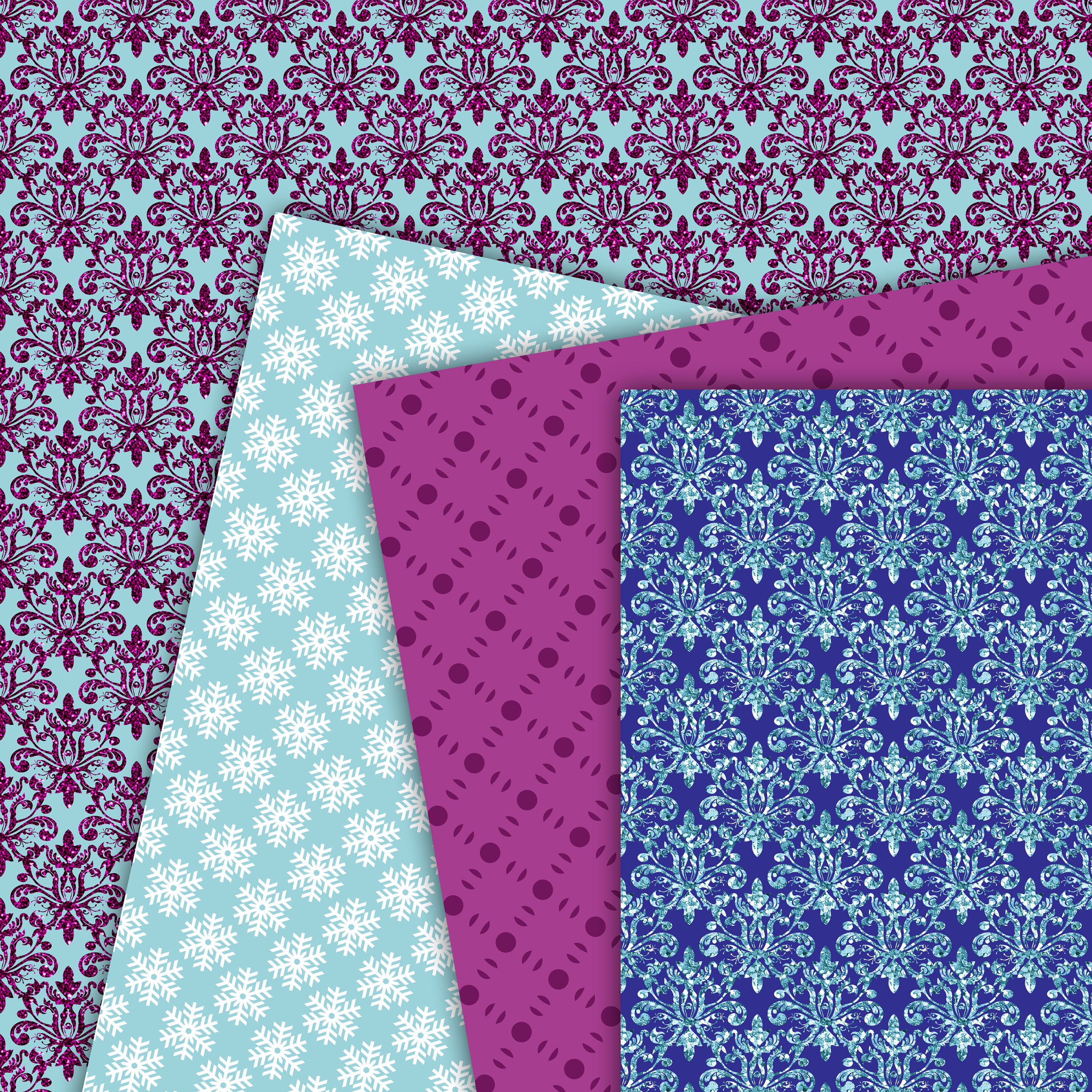 Frozen Digital Paper, Frozen Scrapbook Papers, Commercial Use, Glitter ...