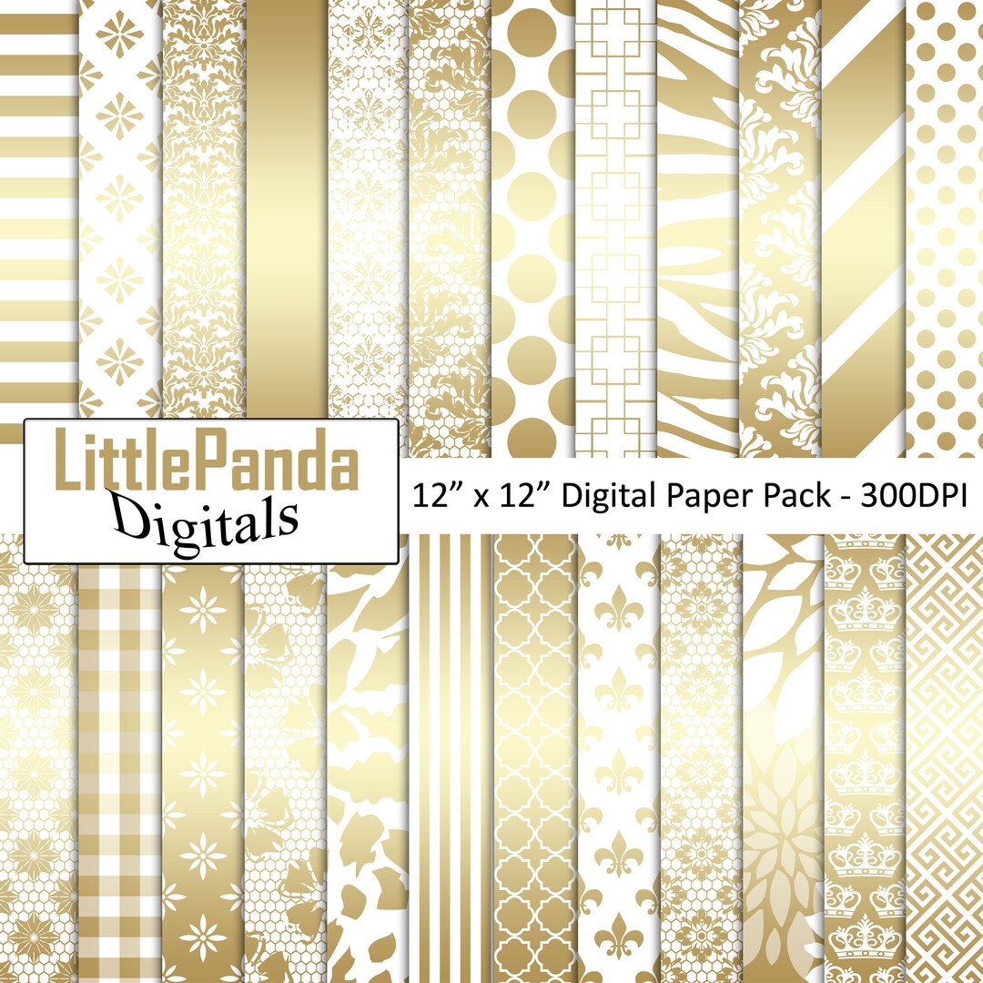 Gold Digital Paper, Lace Pattern, Scrapbook Paper, Gold Backgrounds ...