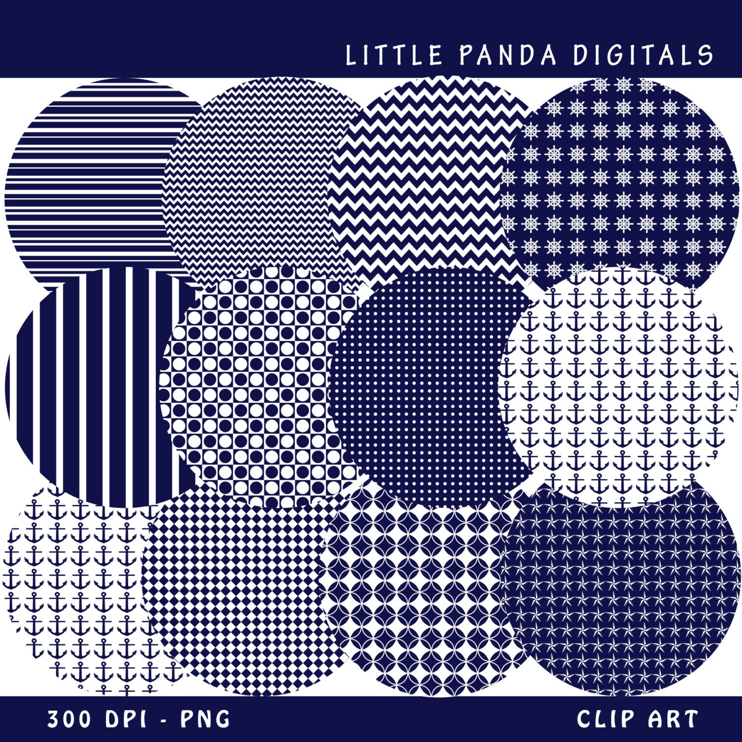 Nautical Circle Digital Clip Art Personal and Commercial Use | Etsy