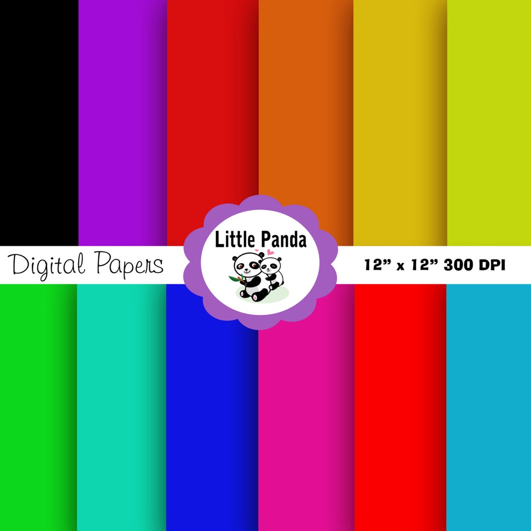 Solid Digital Paper Pack, Digital Scrapbooking Papers, 12 Jpg Files 12 ...