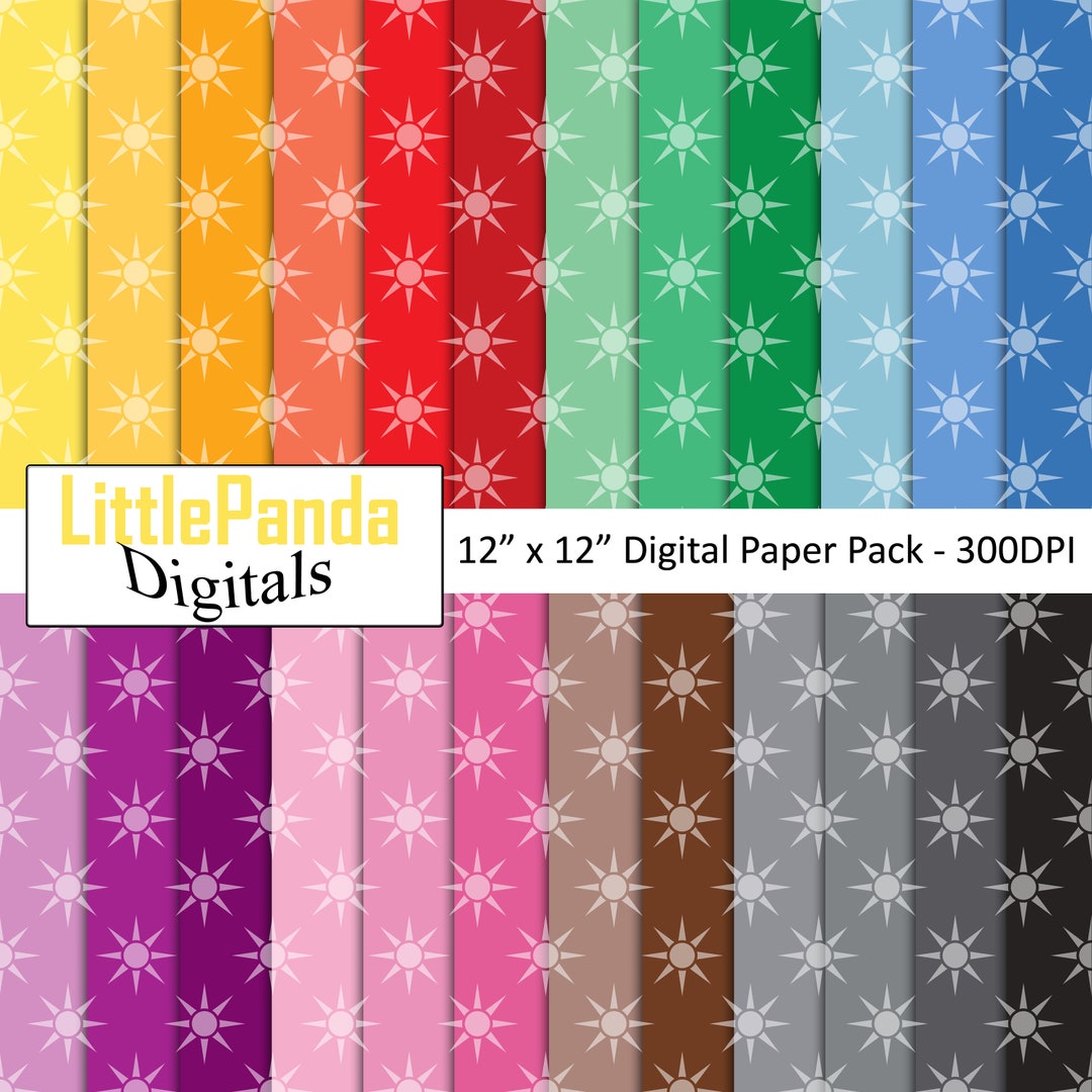 Sun Digital Paper, Sun Pattern, Sunset Scrapbook Paper, Sunshine, Sun ...