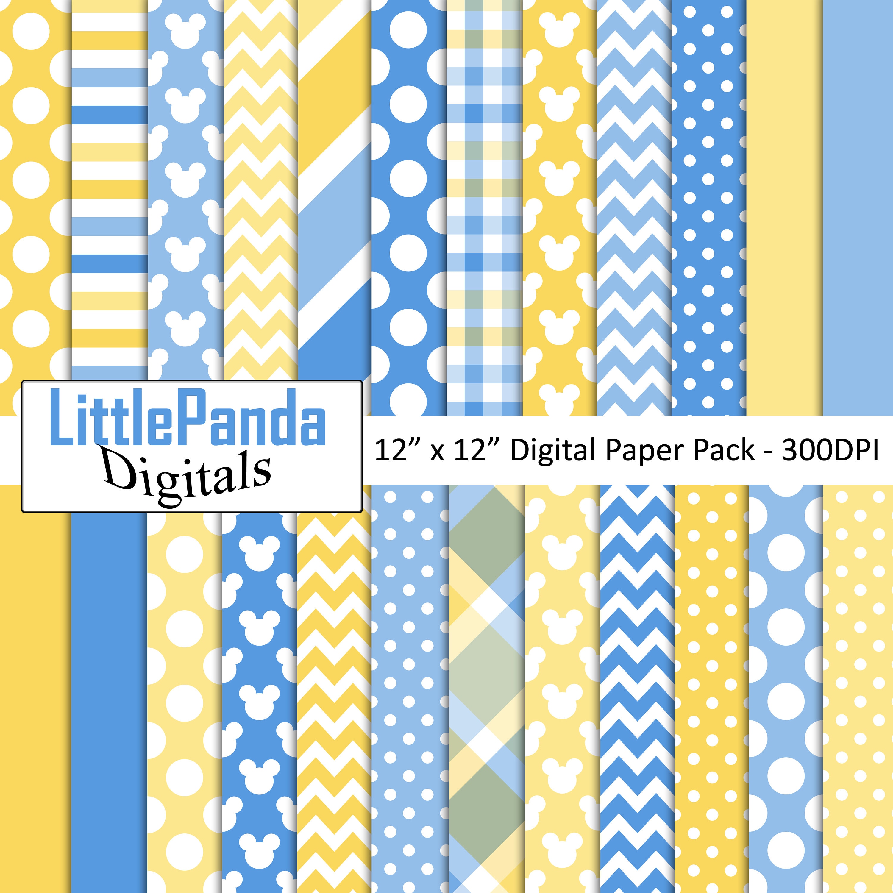 Baby Mouse Digital Paper Pack, Scrapbooking, Scrapbook Papers, Baby ...