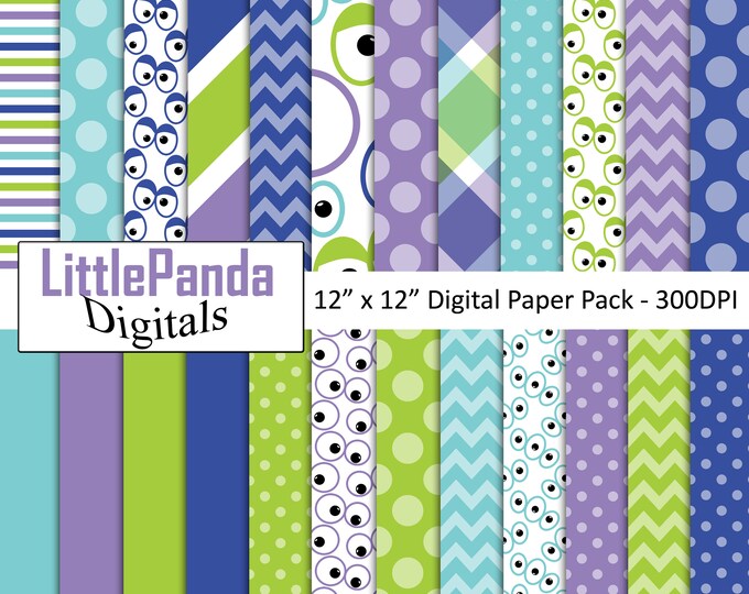 Digital Paper Pack and Clip Art Monsters University Monsters - Etsy