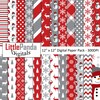 Santa Digital Paper, Snowflake, Plaid, Winter, Candy Cane, Christmas ...