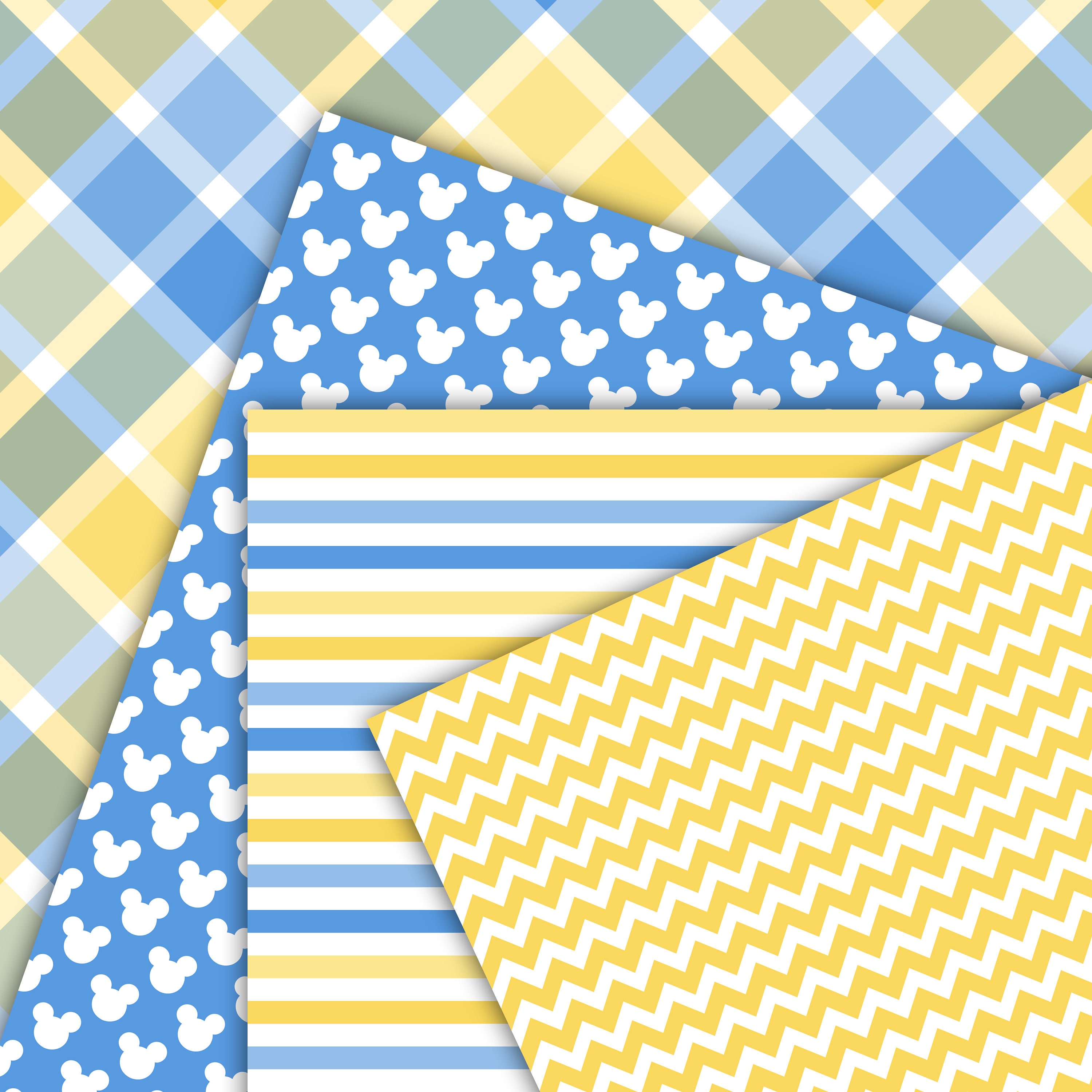 Baby Mouse Digital Paper Pack, Scrapbooking, Scrapbook Papers, Baby ...
