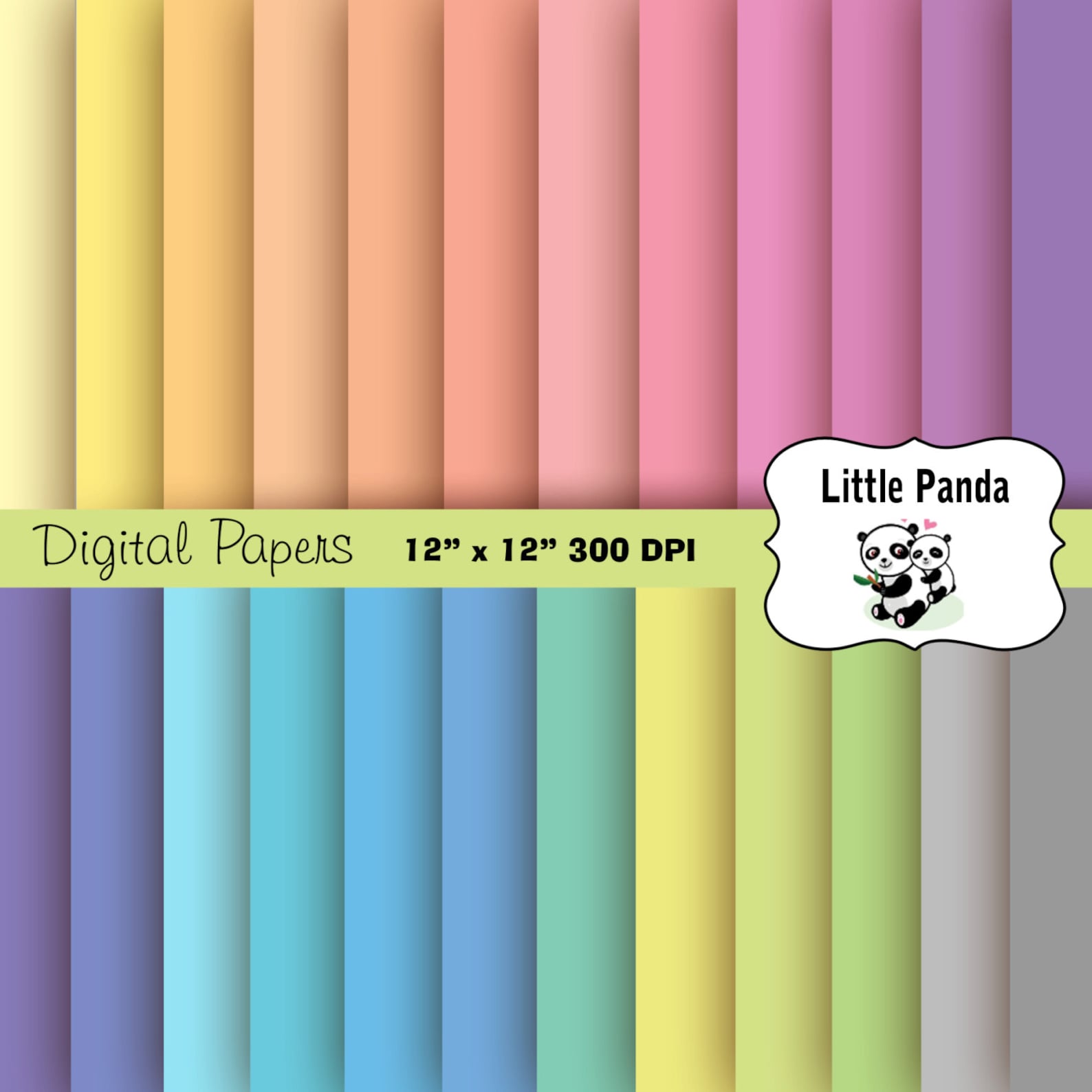 Pastel Digital Paper Pack Scrapbooking Papers, 24 Jpg Files 12 X 12 ...