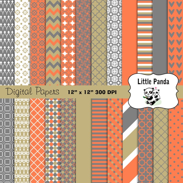 Coral and Gray - Etsy