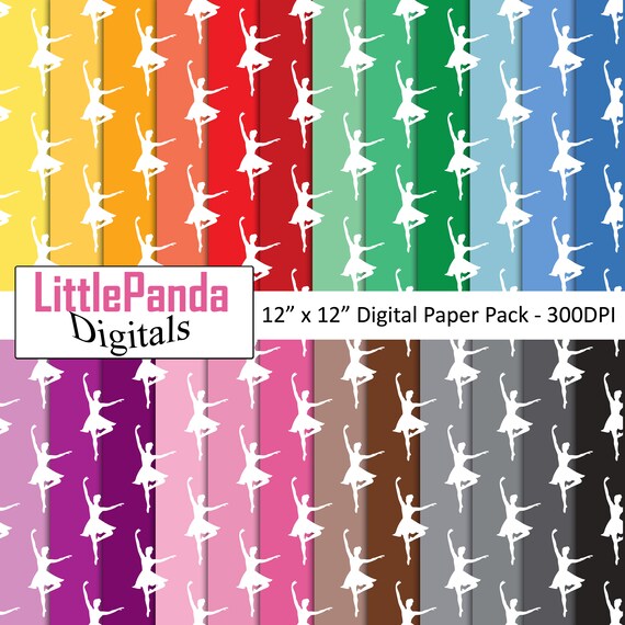 Ballerina digital paper ballerina scrapbook paper ballerina | Etsy