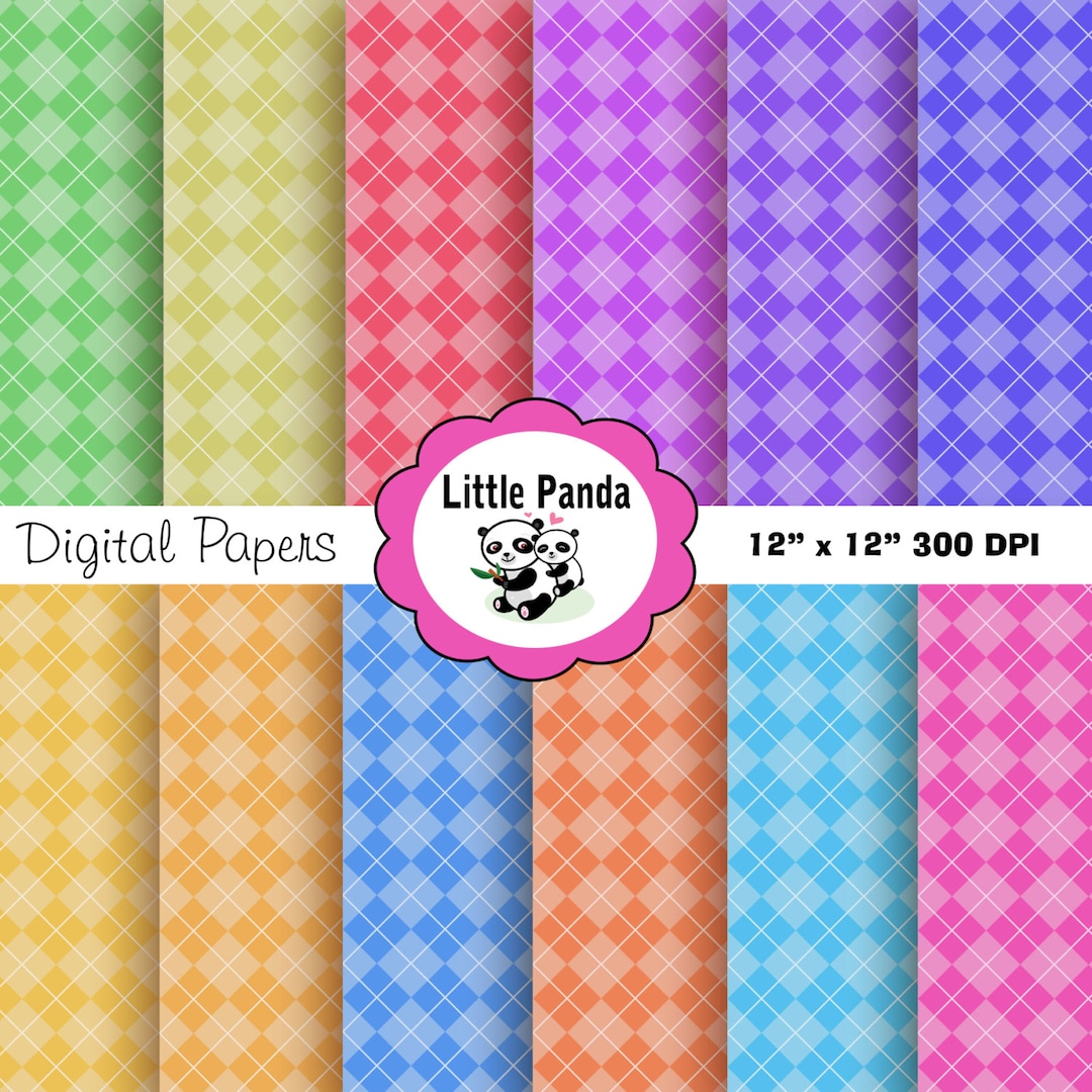 Argyle Digital Paper Pack, Digital Scrapbooking Papers, 12 Jpg Files 12 ...