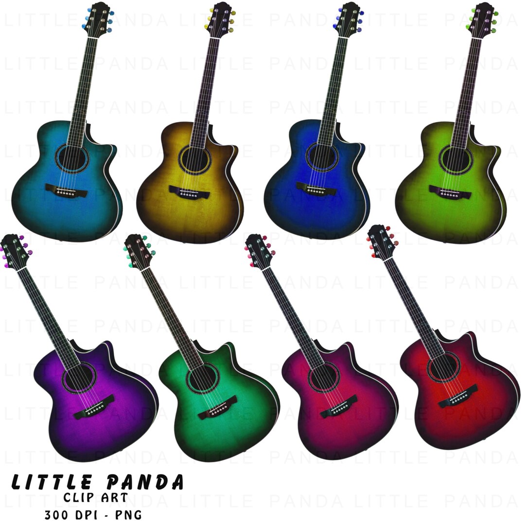 Guitar Digital Clip Art - Personal and Commercial Use - Instant ...
