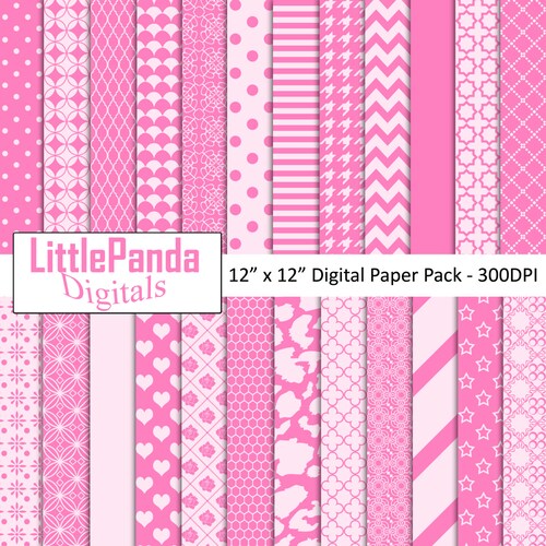 Pink and Mint Digital Paper Polka Dots Scrapbook Papers - Etsy
