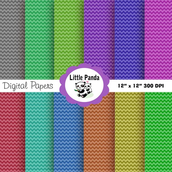 Chevron Digital Paper Pack Scrapbook Papers 12 Jpg Files 12 | Etsy