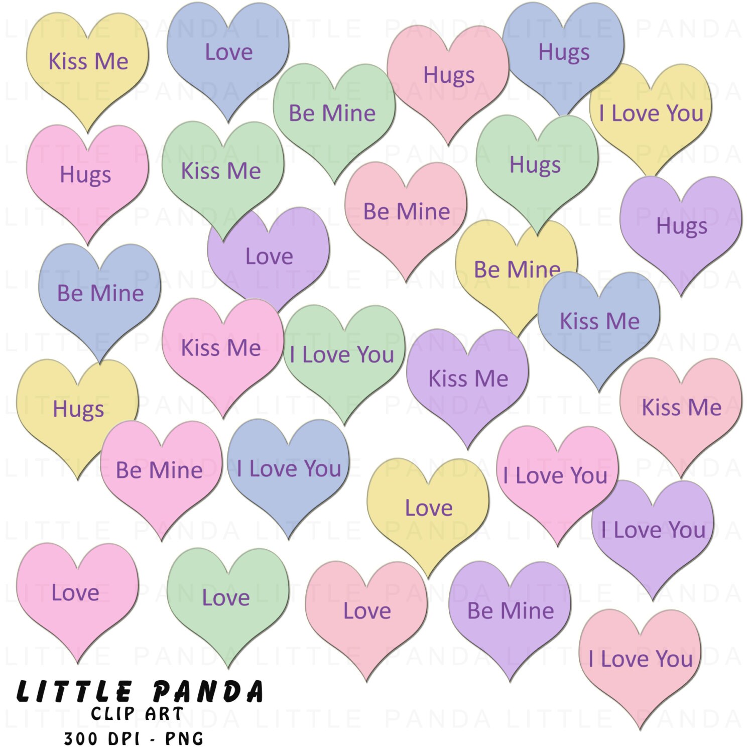 Valentine Hearts Digital Clip Art Personal and Commercial | Etsy