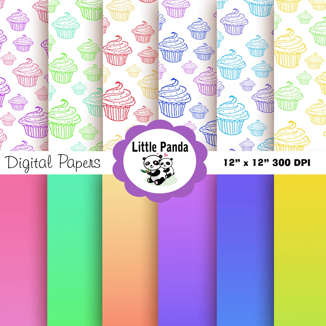 Cupcake Digital Paper Pack, Scrapbook Papers, 12 Jpg Files 12 X 12 ...