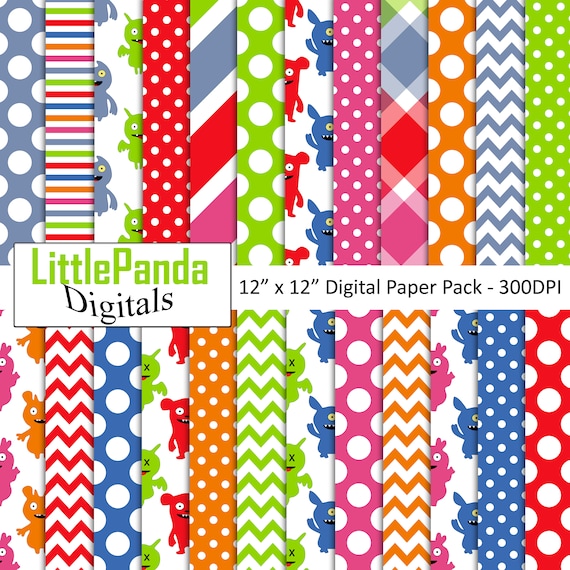 Ugly Dolls Digital Paper Dolls Scrapbook Papers Commercial - Etsy