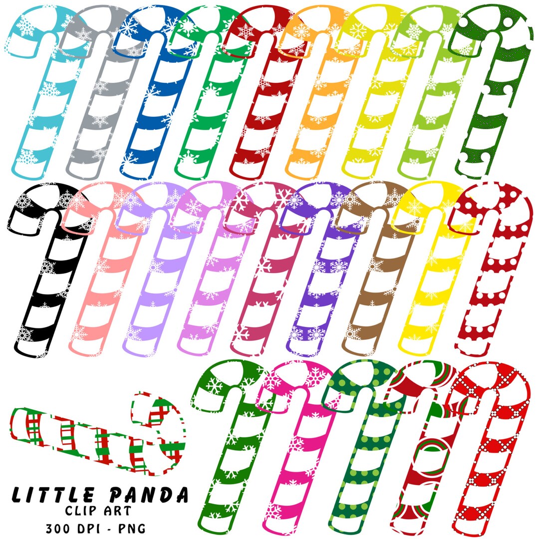 Candy Cane Digital Clip Art - Personal and Commercial Use - Instant ...