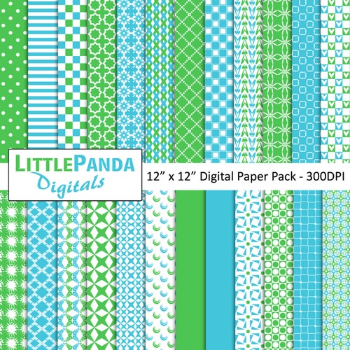 Green and Yellow Digital Paper Scrapbook Papers Wallpaper - Etsy