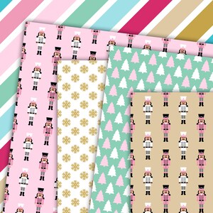 Christmas Nutcracker Digital Paper, Snowflake, Polka Dots, Winter ...