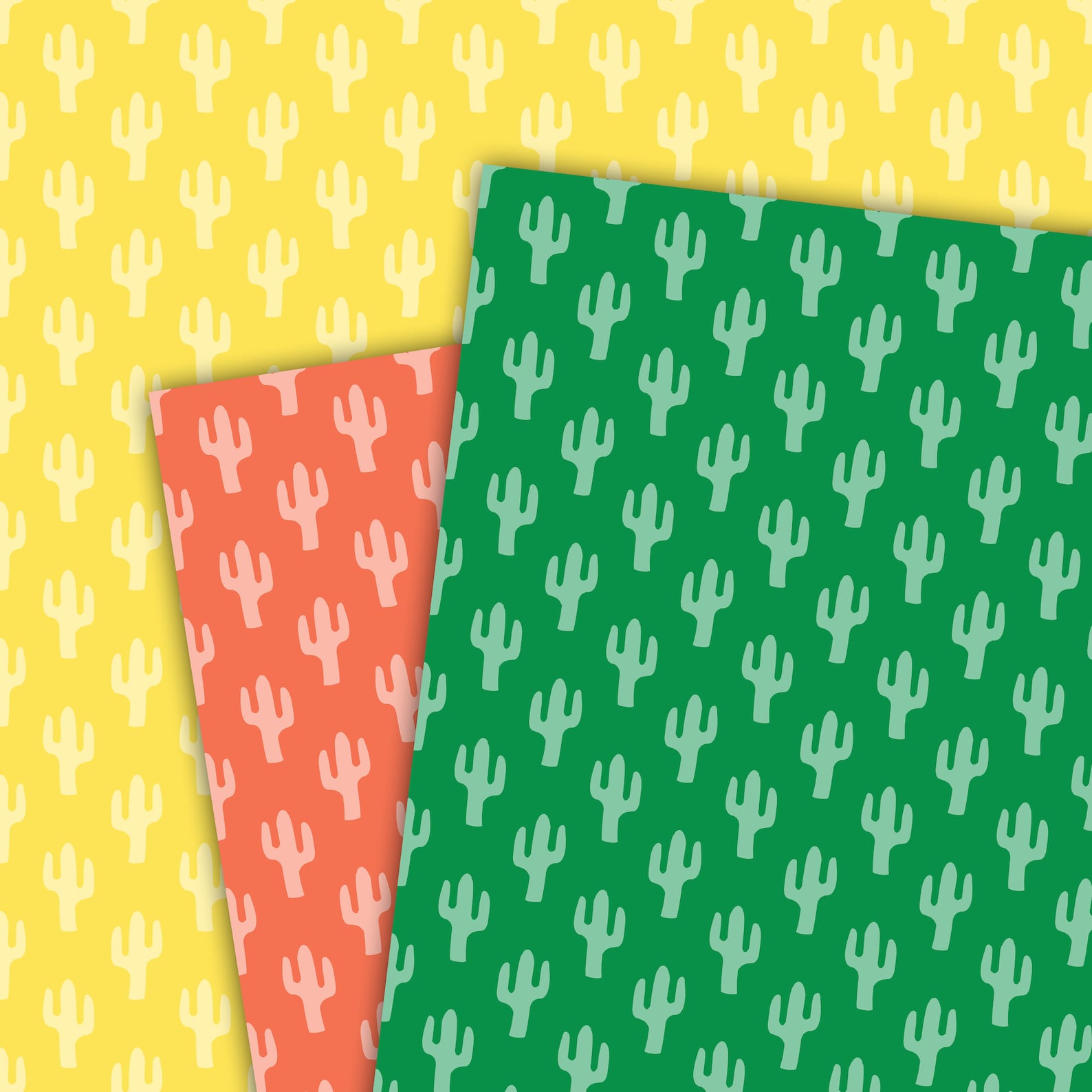 Cactus Scrapbook Paper Cactus Pattern Cactus Digital Paper - Etsy