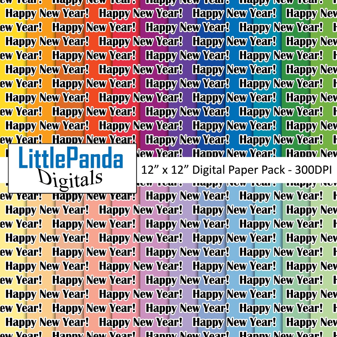 Happy New Year Digital Paper Scrapbook Paper New Years Background ...