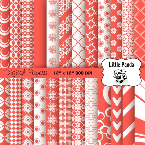 Sunset Orange Digital Paper Birthday Wedding Summer - Etsy