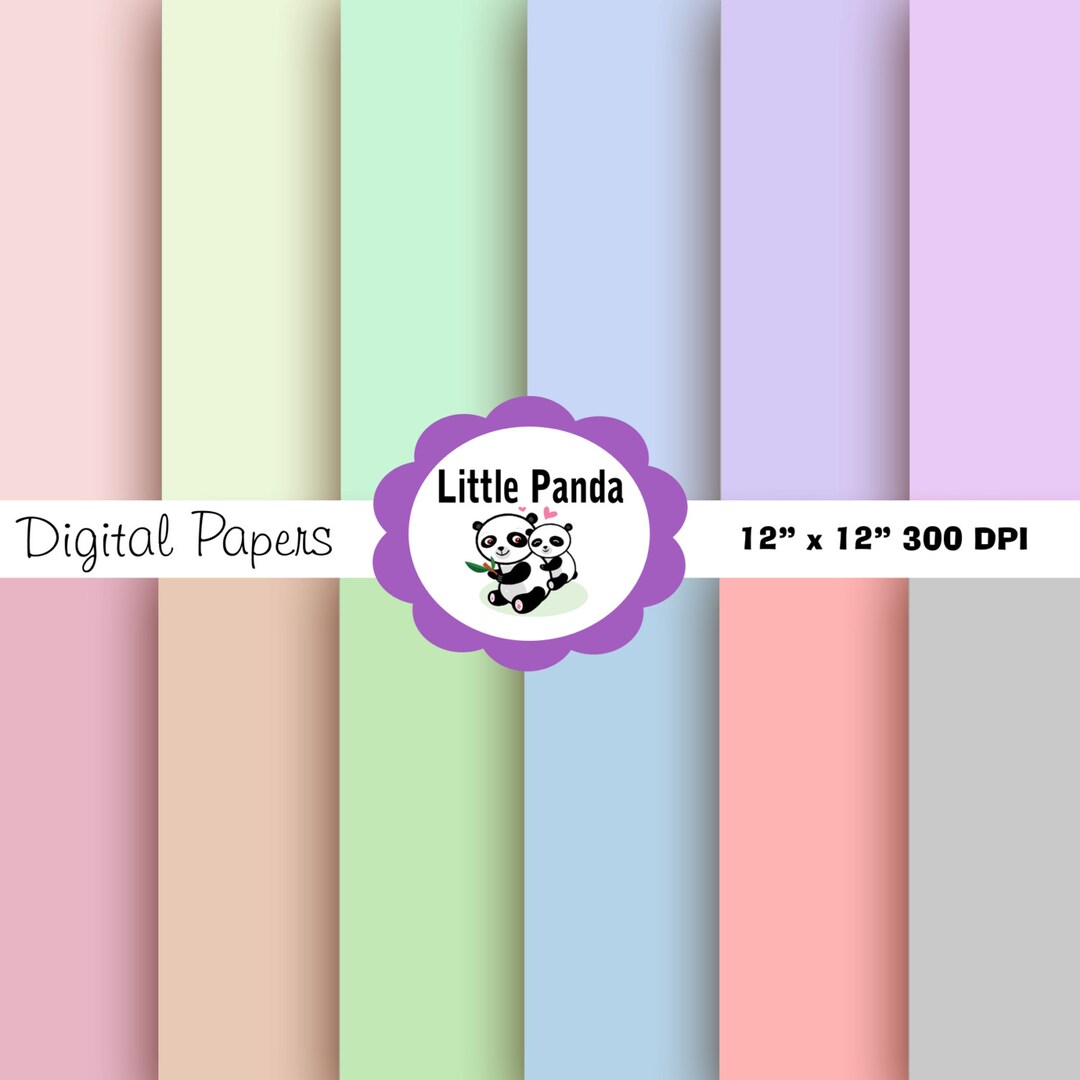 Pastel Digital Scrapbook Paper Pack, Commercial Use, Personal Use, 12 ...