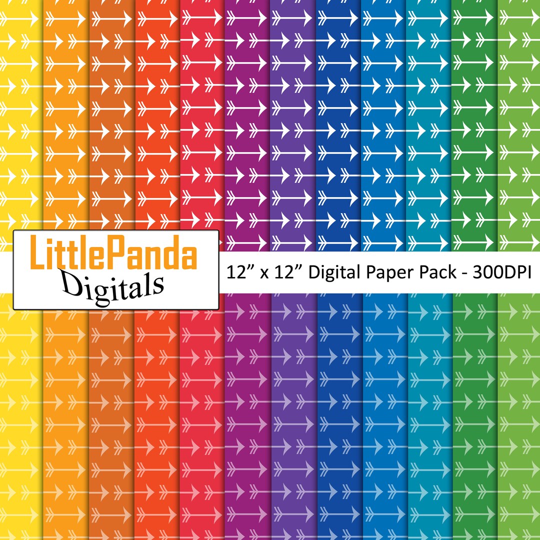 Arrows Digital Paper Primary Colors Scrapbook Pages Paper Crafts Arrow ...