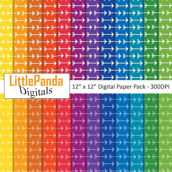 Arrows Digital Paper Primary Colors Scrapbook Pages Paper | Etsy