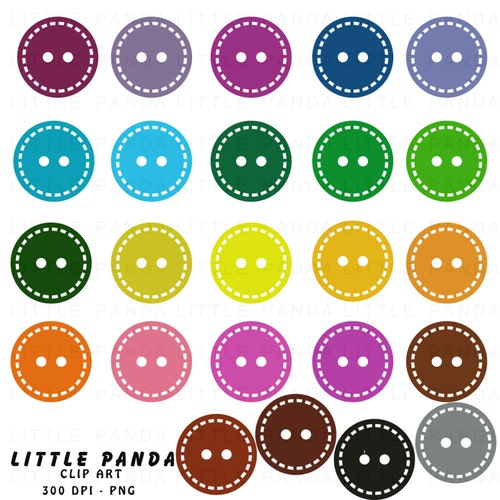 Buttons Digital Clip Art Personal and Commercial Use - Etsy