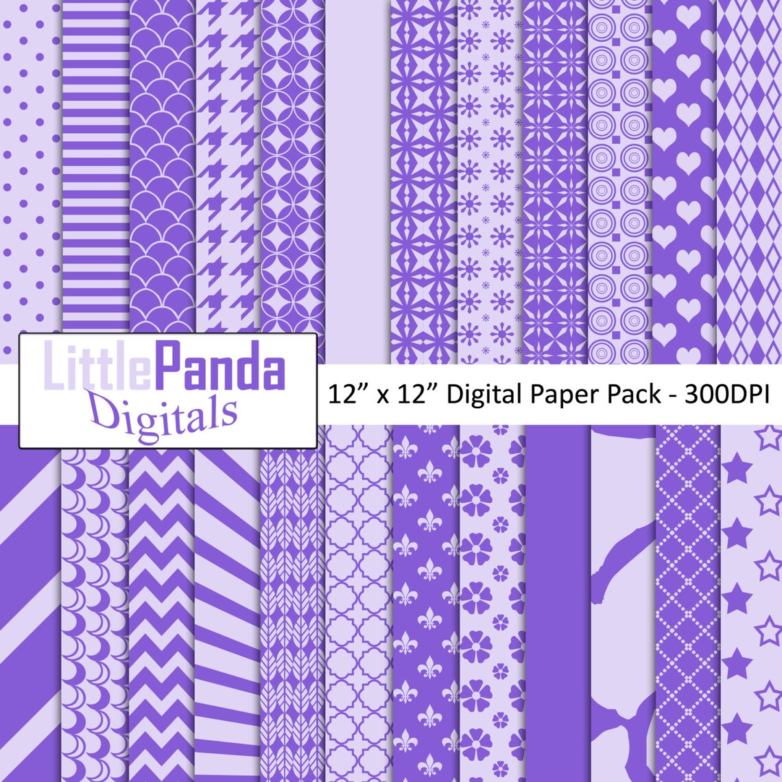 Purple Digital Paper, Scrapbook Papers, Background, Commercial Use ...