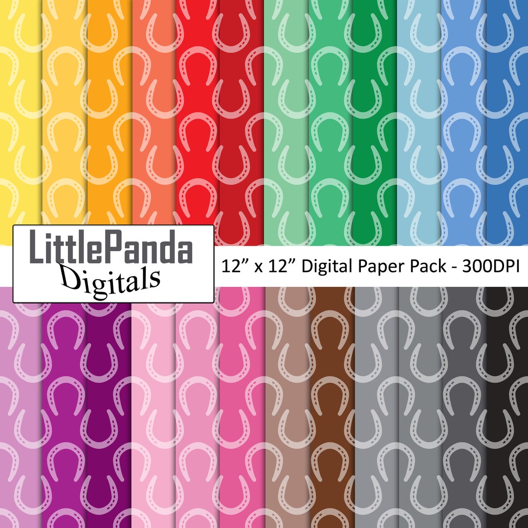 Horseshoe Digital Paper Cowboy Scrapbook Paper Cowgirl Background Rodeo ...