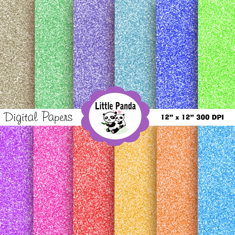 Glitter Digital Paper Pack Scrapbook Papers 12 Jpg Files 12 - Etsy