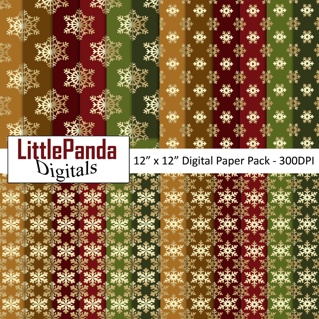 Gold Christmas Digital Paper Scrapbook Holiday New Years - Etsy