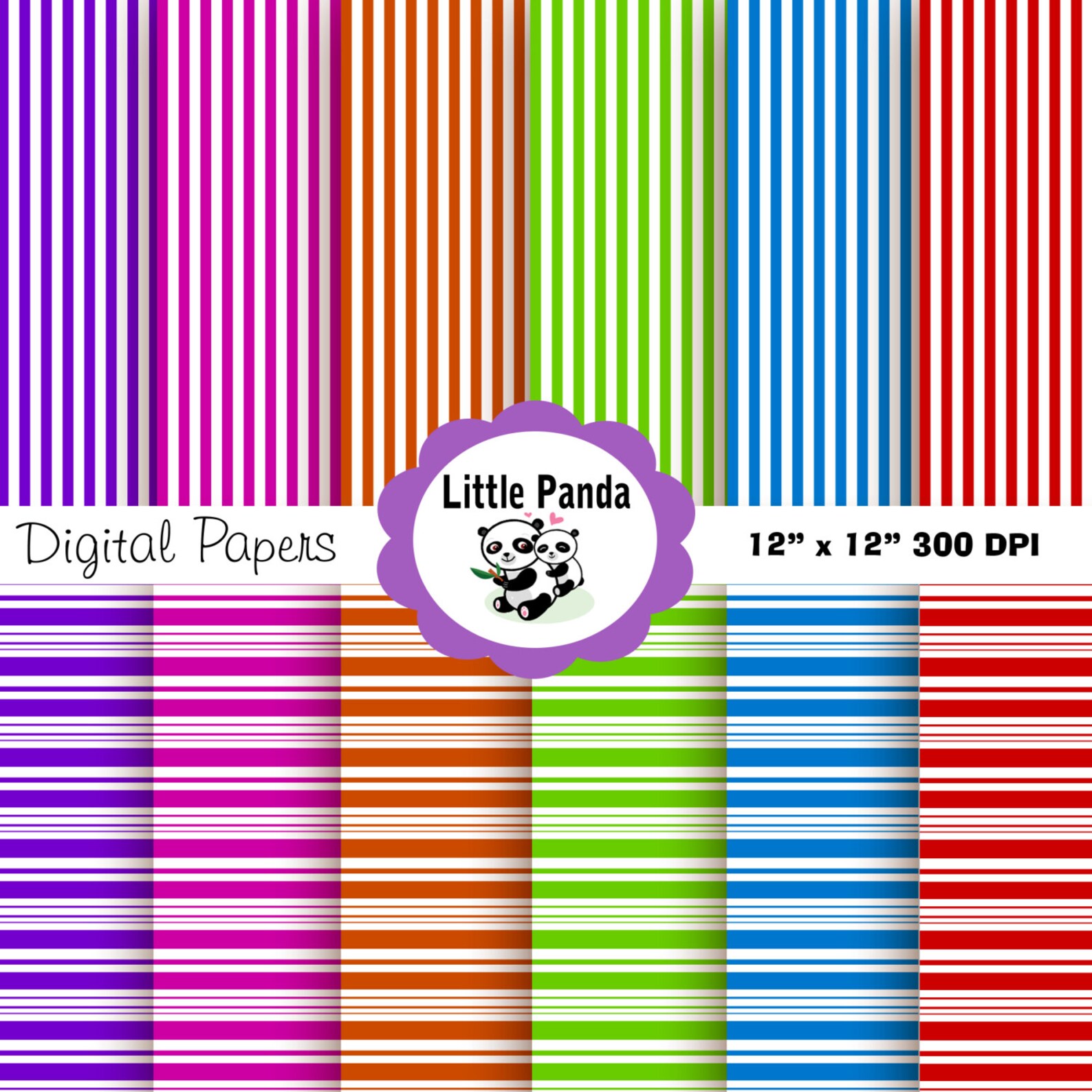 Stripes Digital Paper Pack Scrapbook Papers 12 Jpg Files 12 | Etsy
