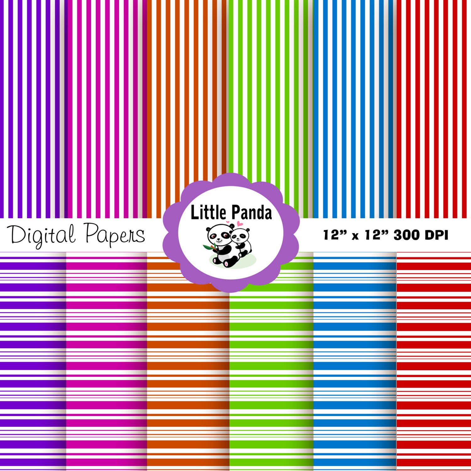 Stripes Digital Paper Pack Scrapbook Papers 12 Jpg Files 12 - Etsy