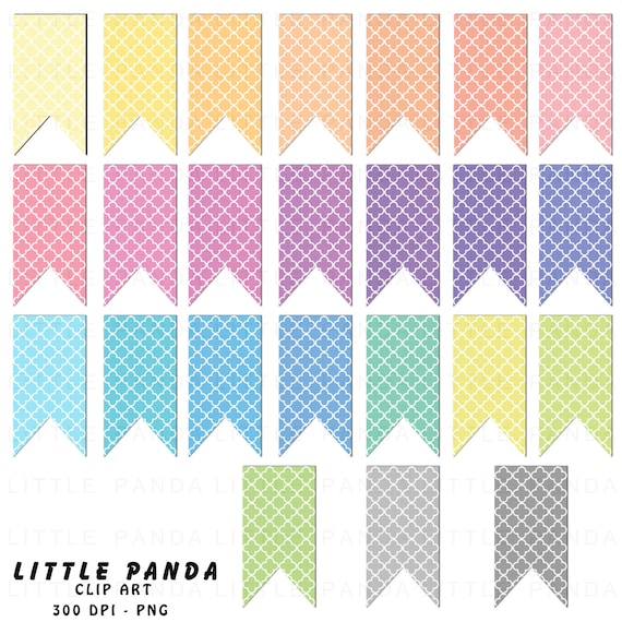 Pastel Pennant Banner Clip Art